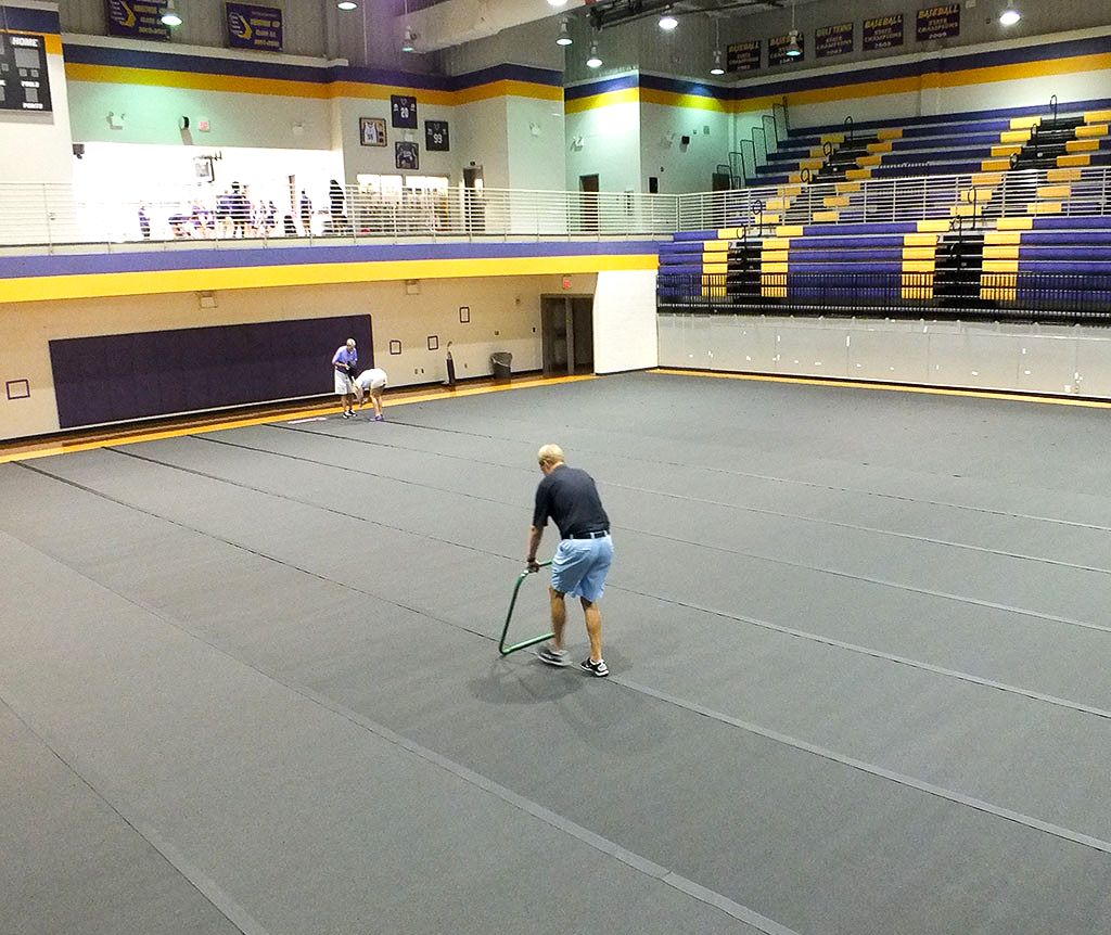 Gym Floor Covers from Billboard Vinyls | repurposedMATERIALS